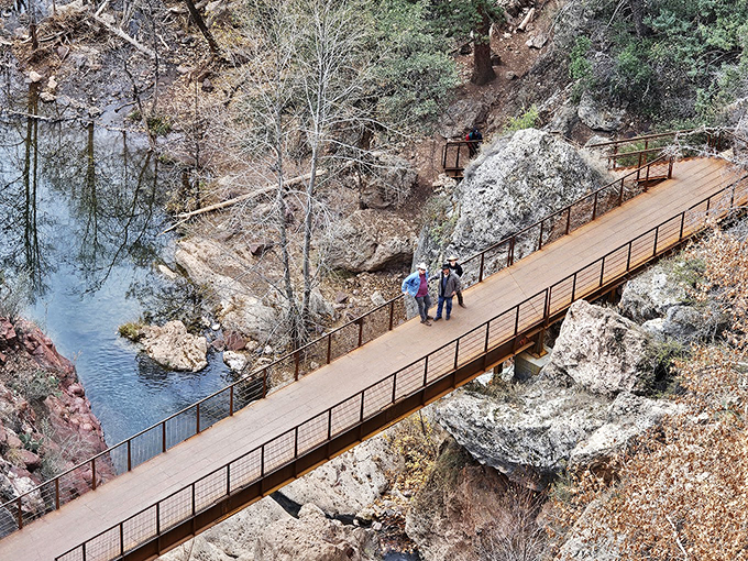 Who needs red carpets when you've got this golden pathway? It's nature's own VIP entrance to a geological masterpiece.