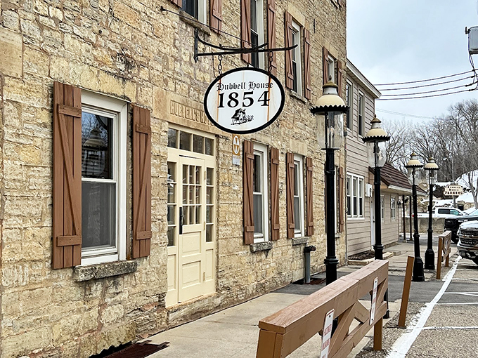 History you can eat! This limestone beauty has been serving up meals since 1854, making it older than your great-grandpa's jokes.