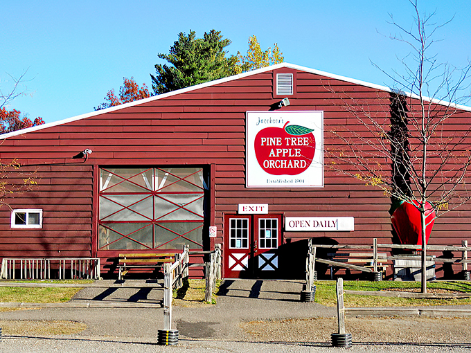Fall's favorite playground! At Pine Tree, you can pick your own apples and then eat them in pie form&mdash;talk about farm-to-table freshness!