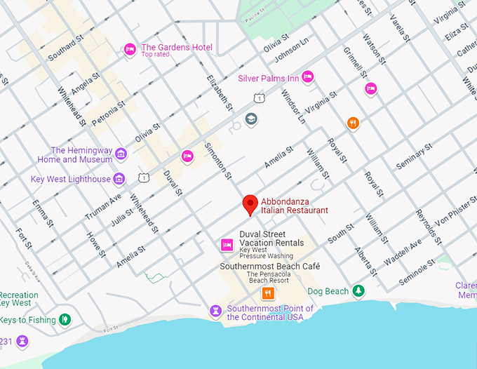 abbondanza italian restaurant 10 map