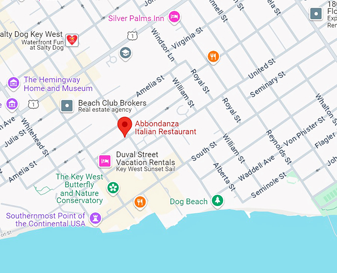 abbondanza italian restaurant 10 map