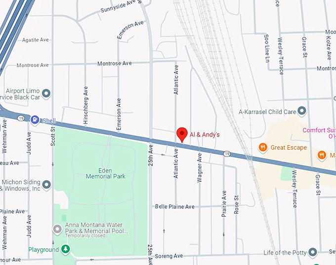 al & andy's restaurant 10 map