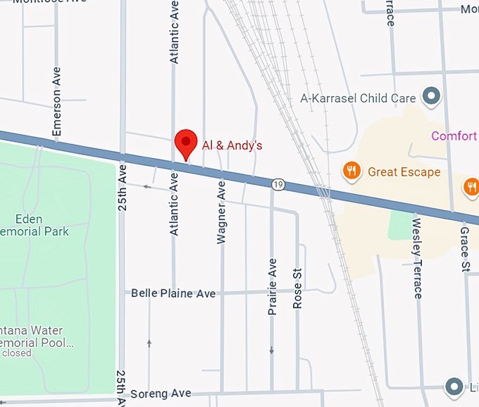 al & andy's restaurant 10 map