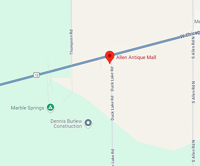 allen antique mall 10 map