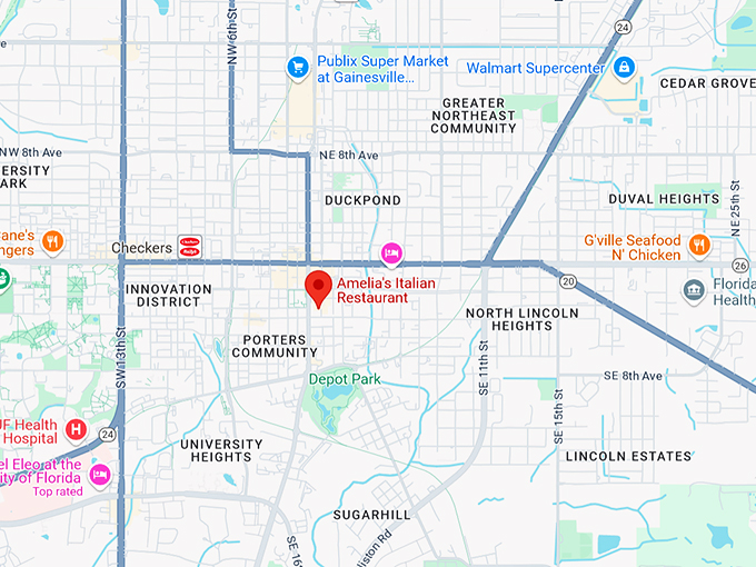 amelia's italian cuisine 10 map
