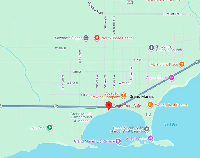 angry trout cafe map