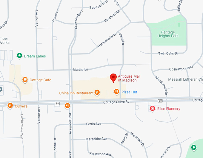antiques mall of madison 10 map