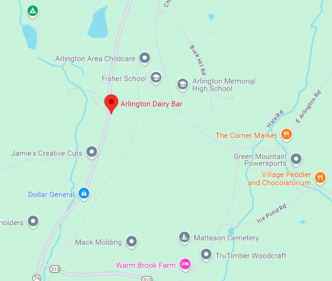 arlington dairy bar 10 map