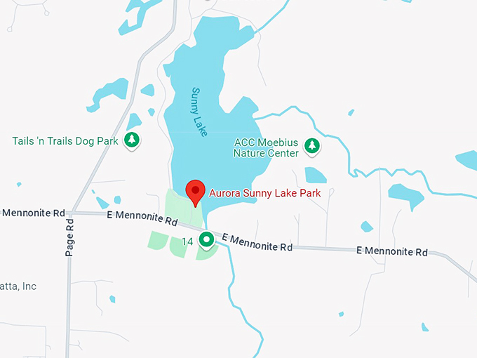 aurora sunny lake park map