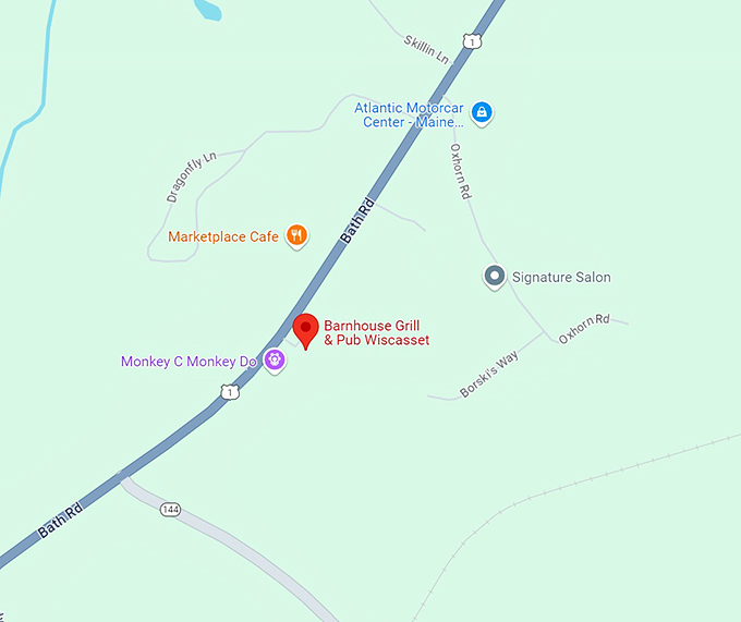 barnhouse grill & pub wiscasset map