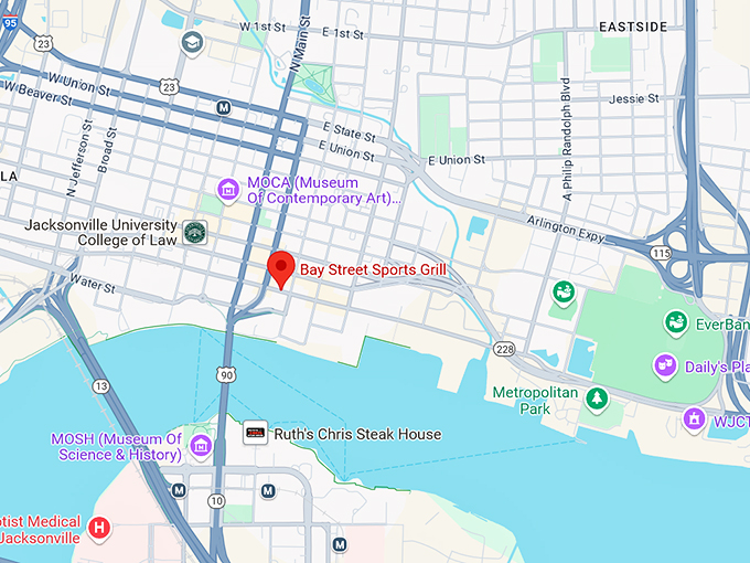 bay street sports grill 10 map