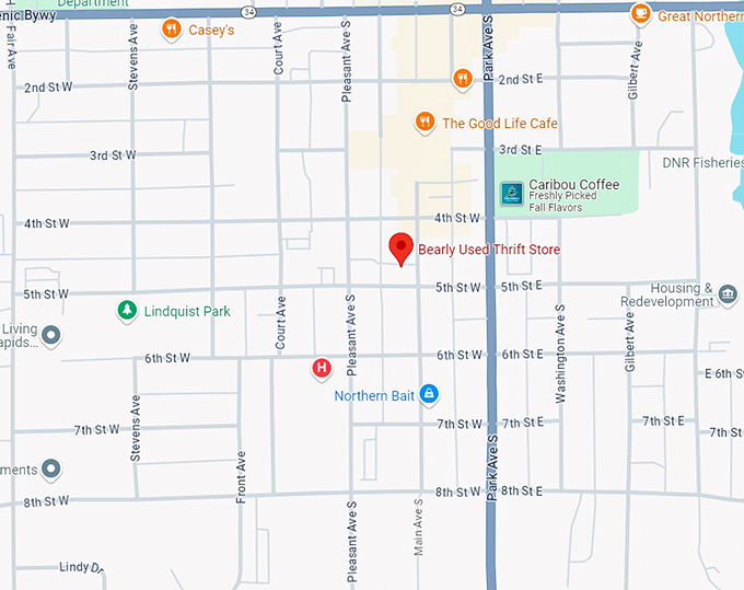 bearly used thrift store 10 map