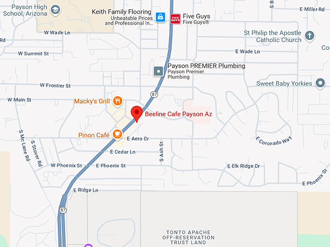 beeline cafe payson az 10 map