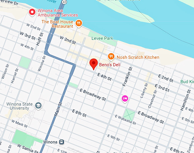 beno&rsquo;s deli 10 map