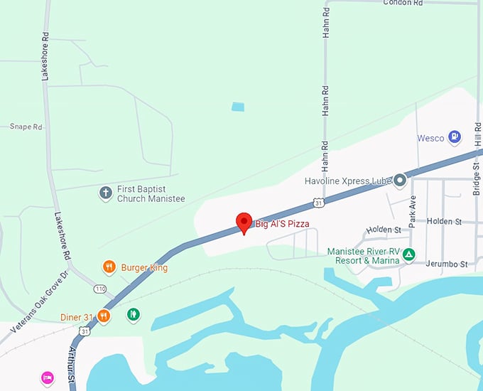 big al's pizza 10 map