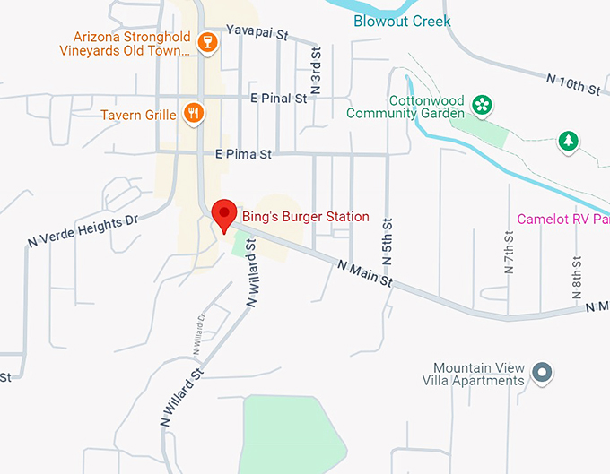 bing's burger station 10 map