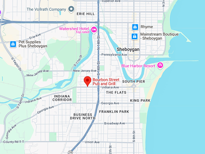 bourbon street pub and grill 10 map