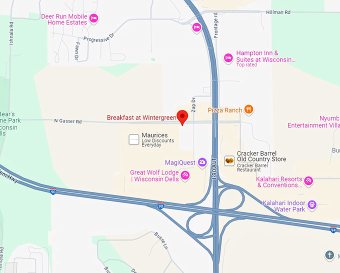 breakfast at wintergreen 10 map