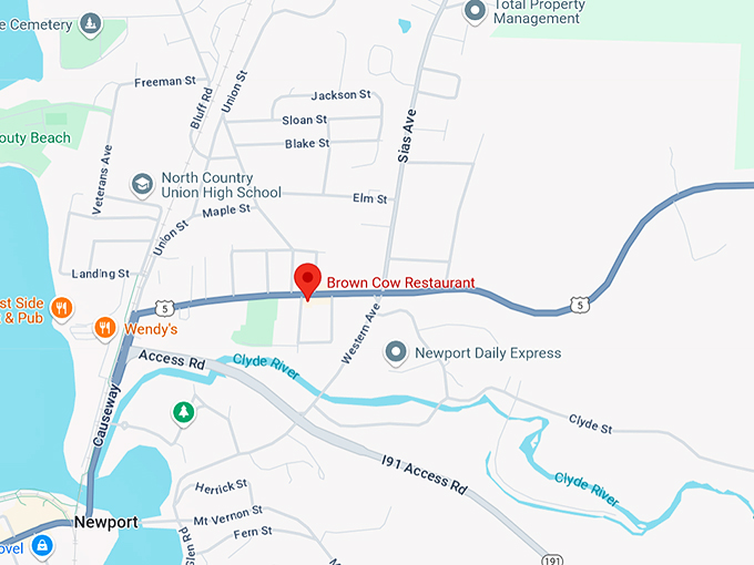 brown cow restaurant 10 map