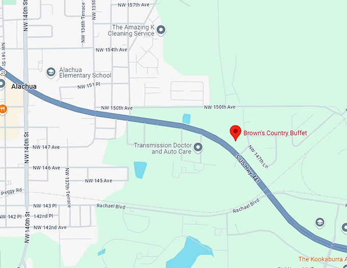 brown's country buffet 10 map