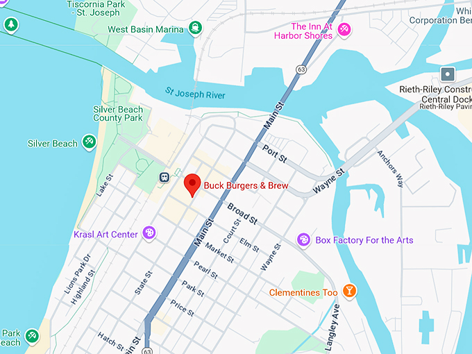 buck burgers & brew 10 map