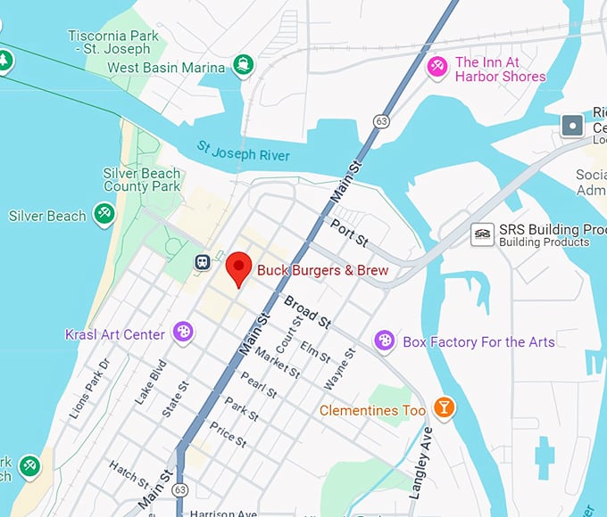 buck burgers & brew 10 map