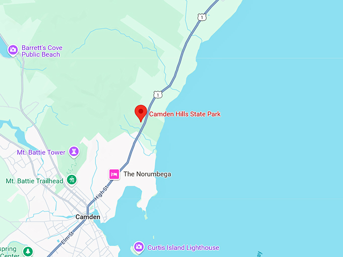 camden hills state park map