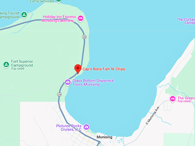 cap'n ron's fish 'n' chips 10 map