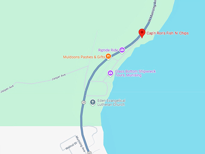 cap'n ron's fish 'n' chips 10 map