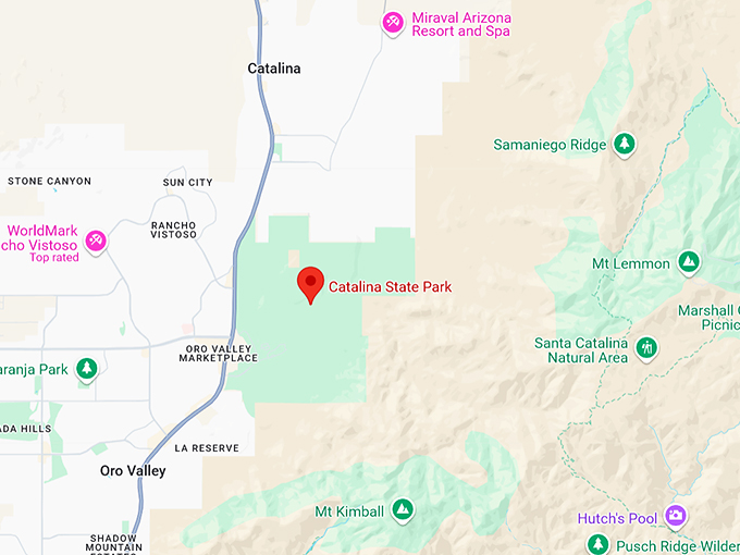 catalina state park 10 map