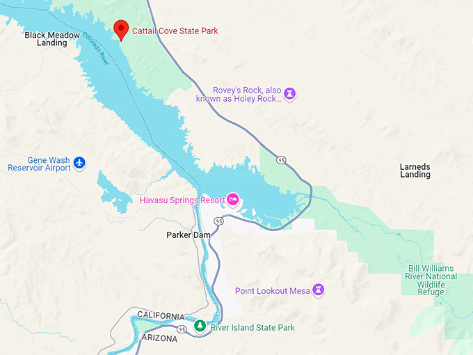 cattail cove state park 10 map