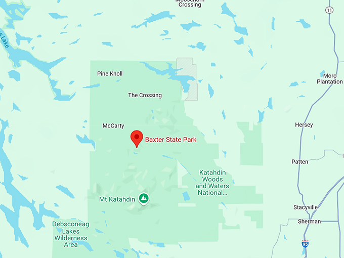 chimney pond in baxter state park map