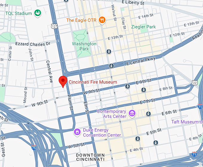 cincinnati fire museum 10 map