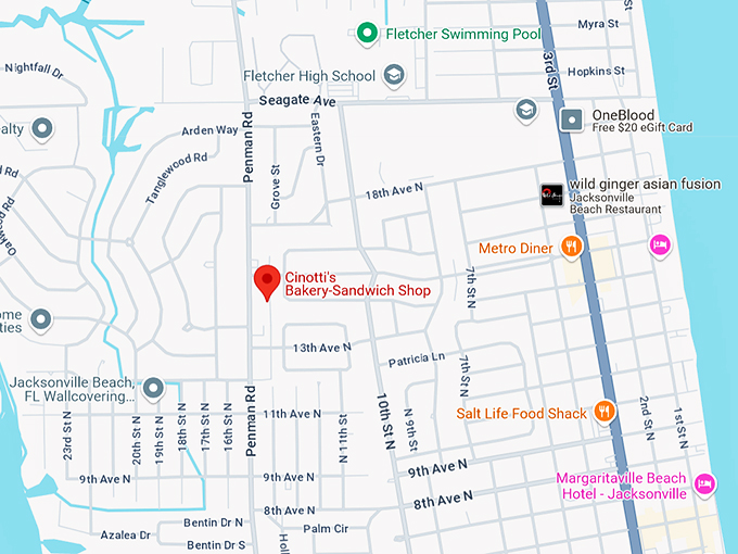 cinotti's bakery sandwich shop 10 map