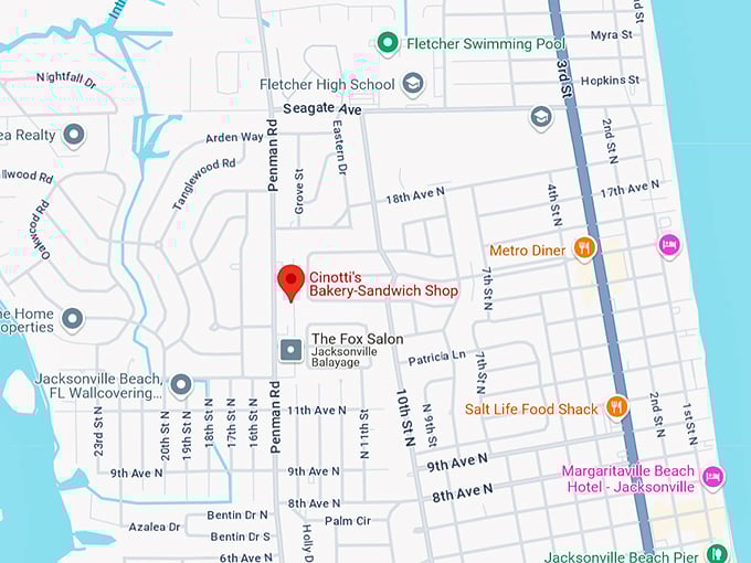 cinotti's bakery sandwich shop 10 map