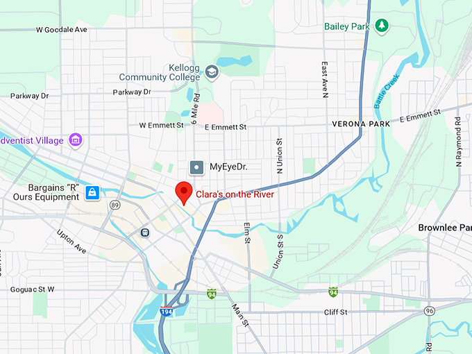 clara's on the river 10 map