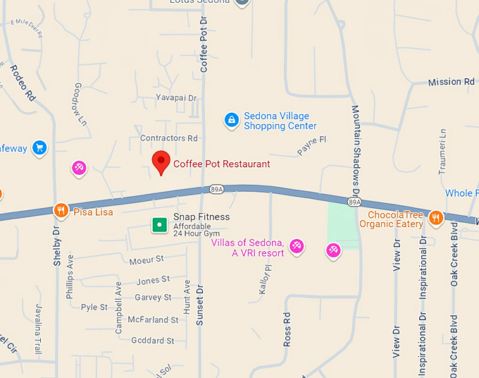 coffee pot restaurant 10 map