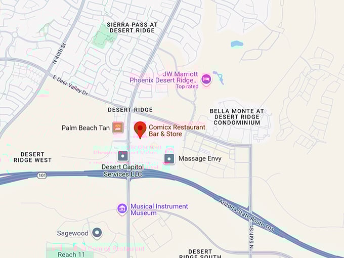 comicx restaurant bar & store 10 map