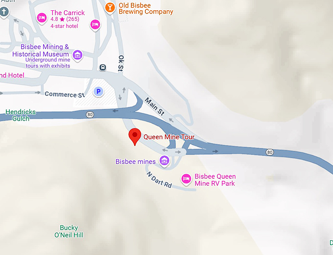 copper queen mine map