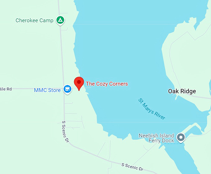 cozy corners restaurant 10 map