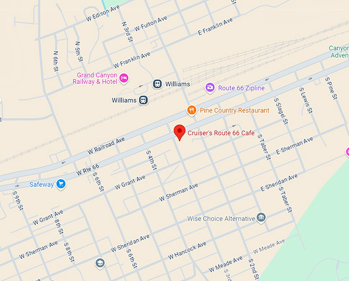 cruiser's route 66 cafe 10 map