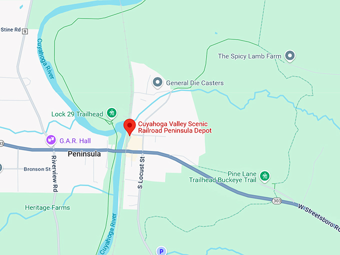 cuyahoga valley scenic railroad 10 map