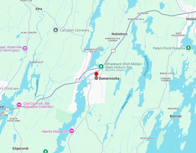 damariscotta, maine 11 map