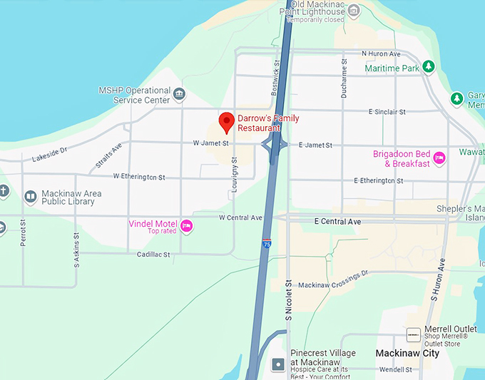 darrow's family restaurant 10 map