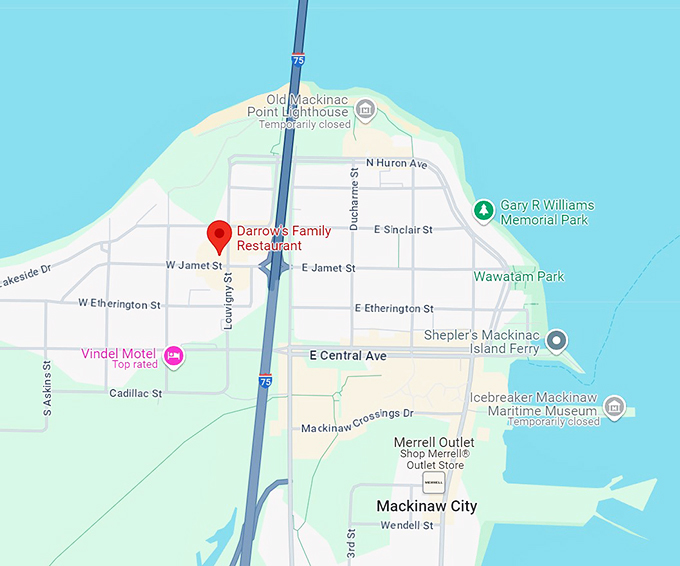 darrow's family restaurant 10 map