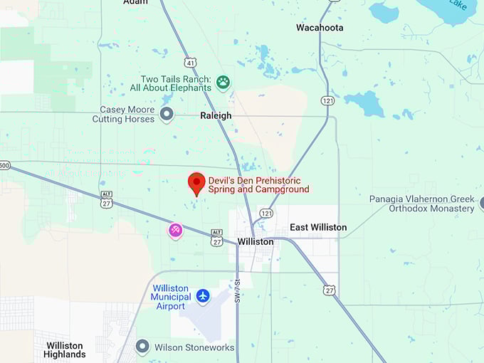 devil's den prehistoric spring and campground 10 map