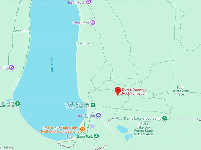 devil's doorway rock formation 10 map