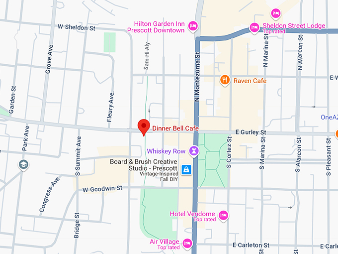 dinner bell cafe 10 map