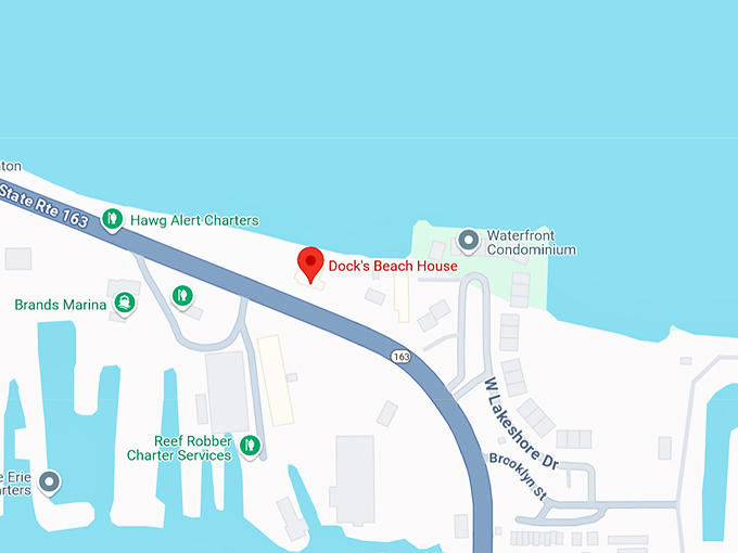 dock's beach house restaurant 10 map