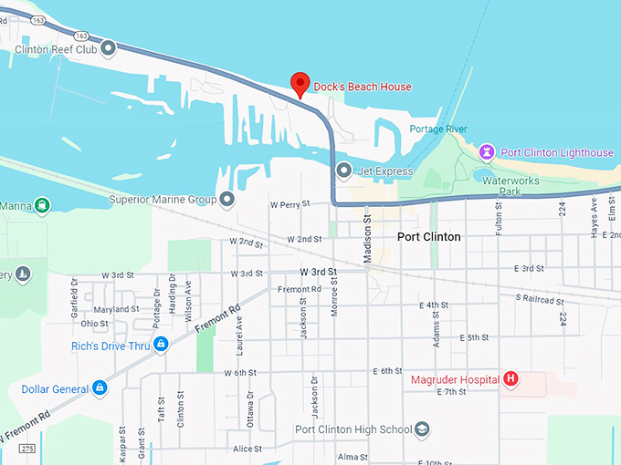 dock's beach house restaurant 10 map